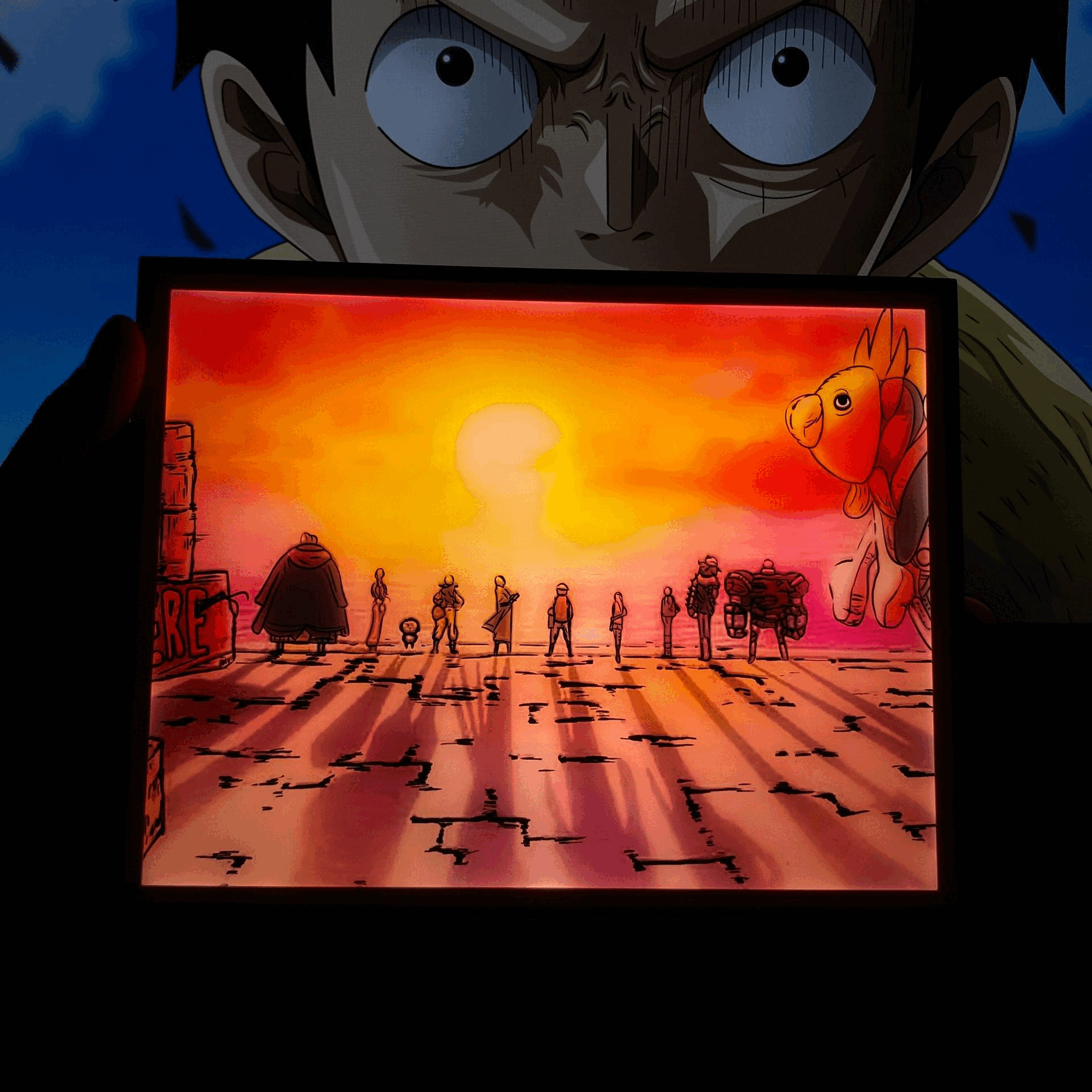 The One Piece Straw Hat Crew Wano Arc Anime Light Box Lamp || ONE PIEC ...